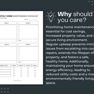 Monthly Home Maintenance Checklist, Fillable Printable PDF (A4, A5 ...