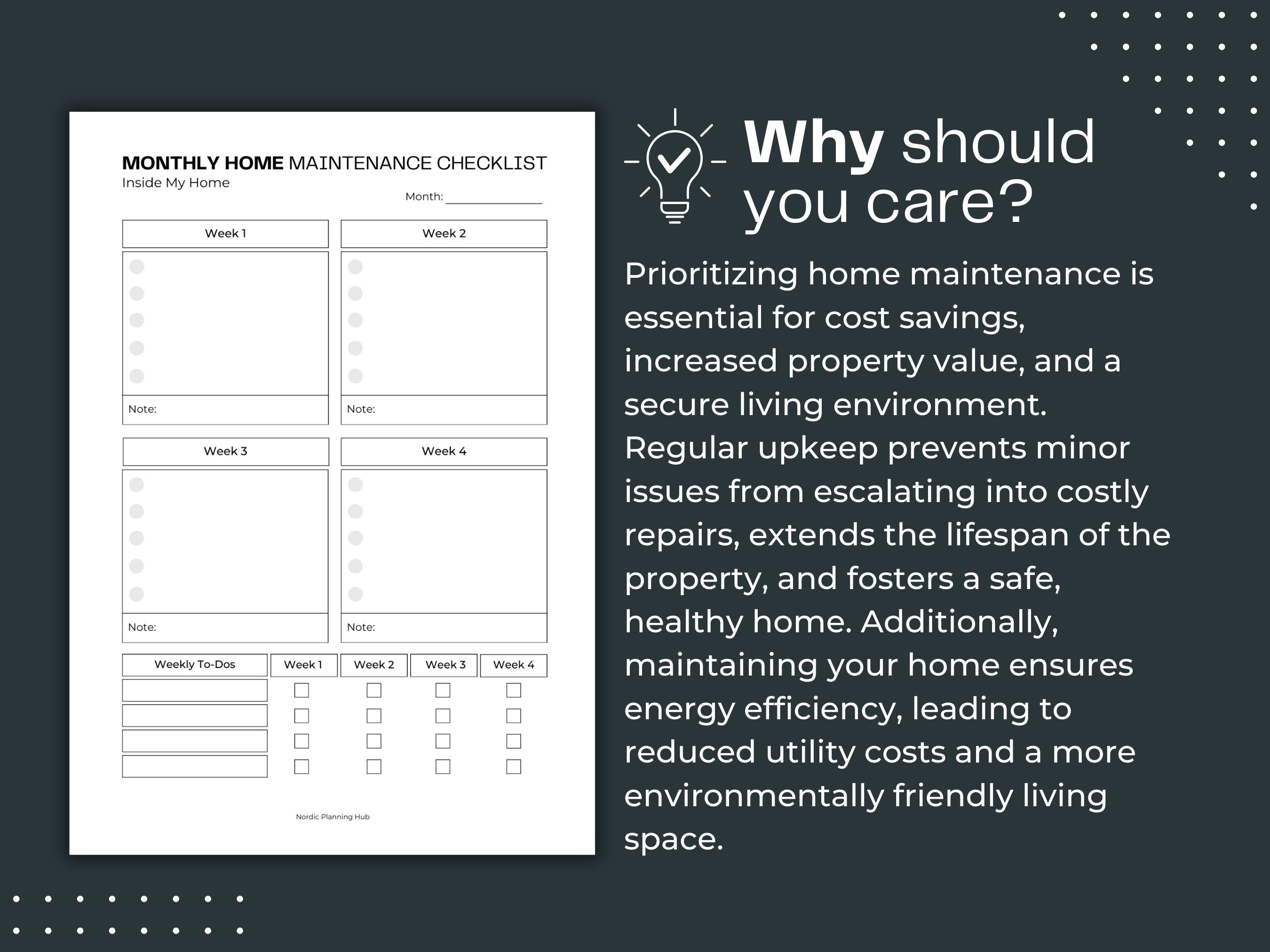 Monthly Home Maintenance Checklist, Fillable Printable PDF (A4, A5 ...