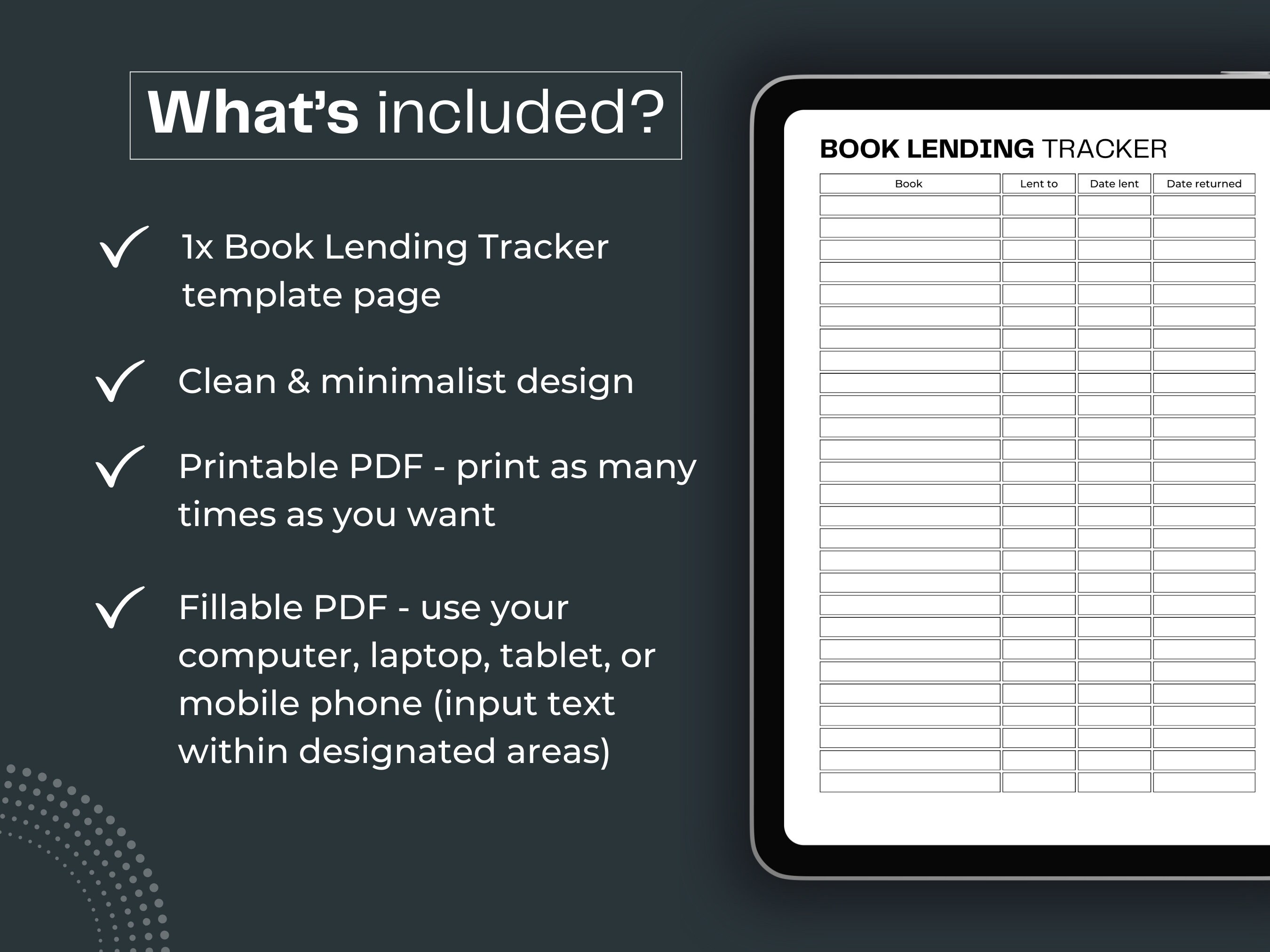 Book Lending Tracker, Reading Journal Printable (A4, A5, Letter) - Etsy