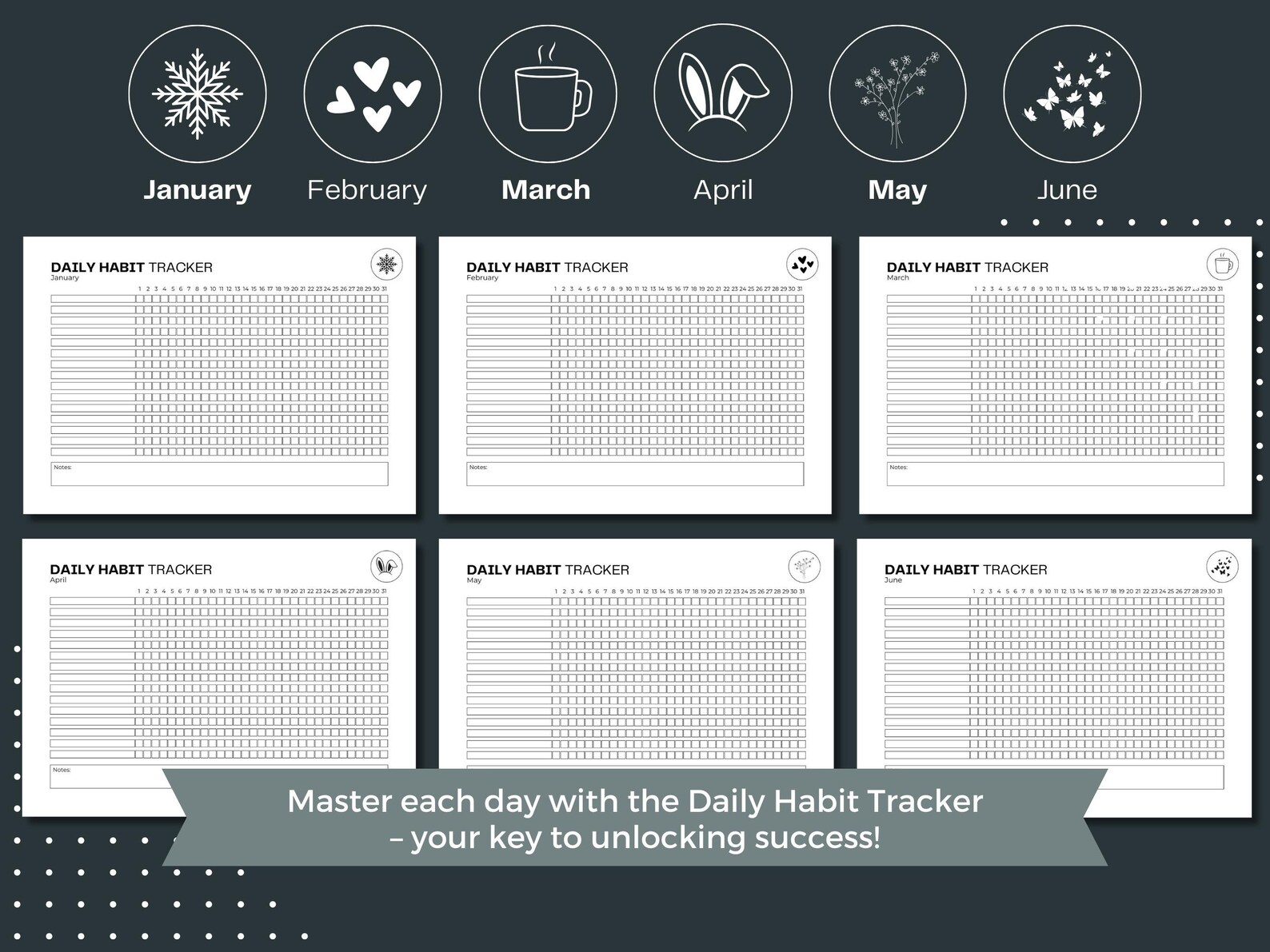 Daily Habit Tracker Daily Routine Planner Monthly Habit Tracker Habit ...