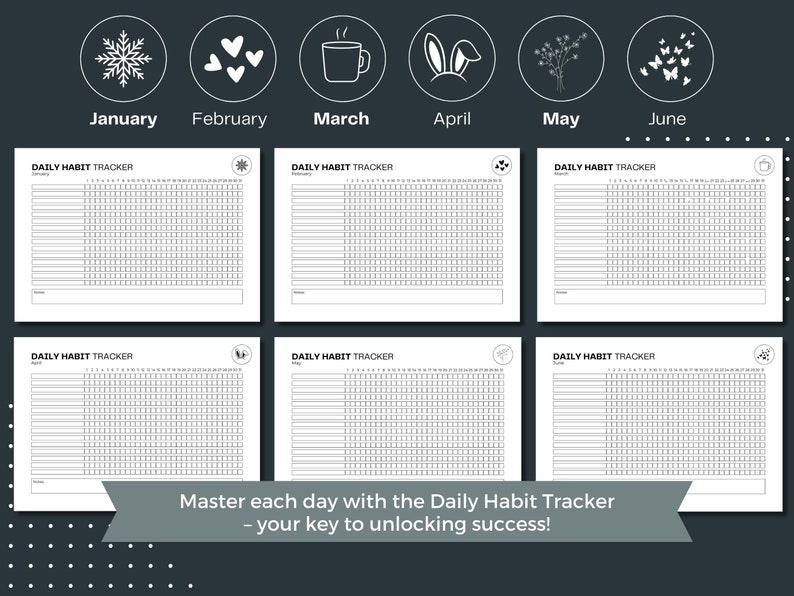 Daily Habit Tracker Daily Routine Planner Monthly Habit Tracker Habit ...
