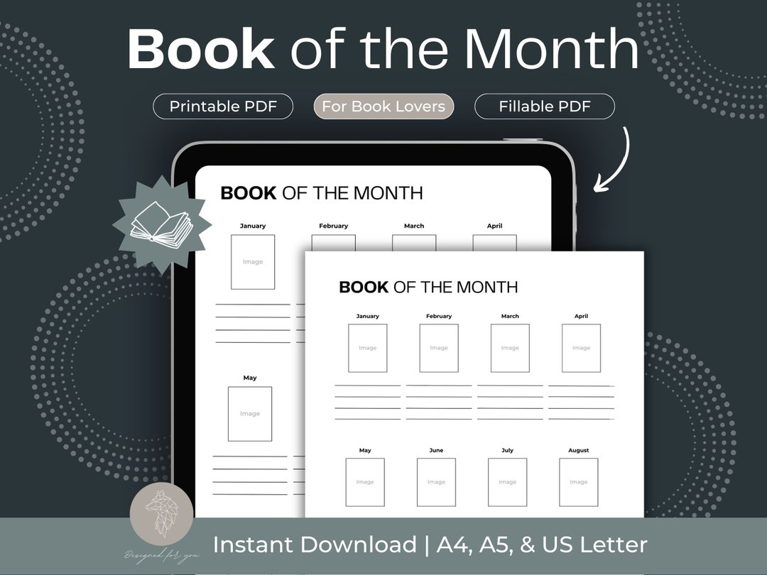 Book of the Month Template, Book Library Template, Reading Journal ...