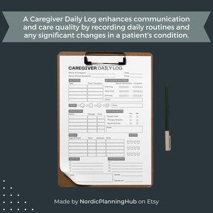 Caregiver Daily Log Printable Caregiver Checklist Fillable PDF Daily ...