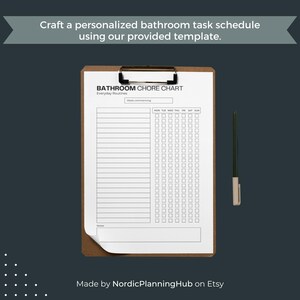 Bathroom Chore Chart Printable Adult Chore Chart Fillable PDF ADHD Help ...