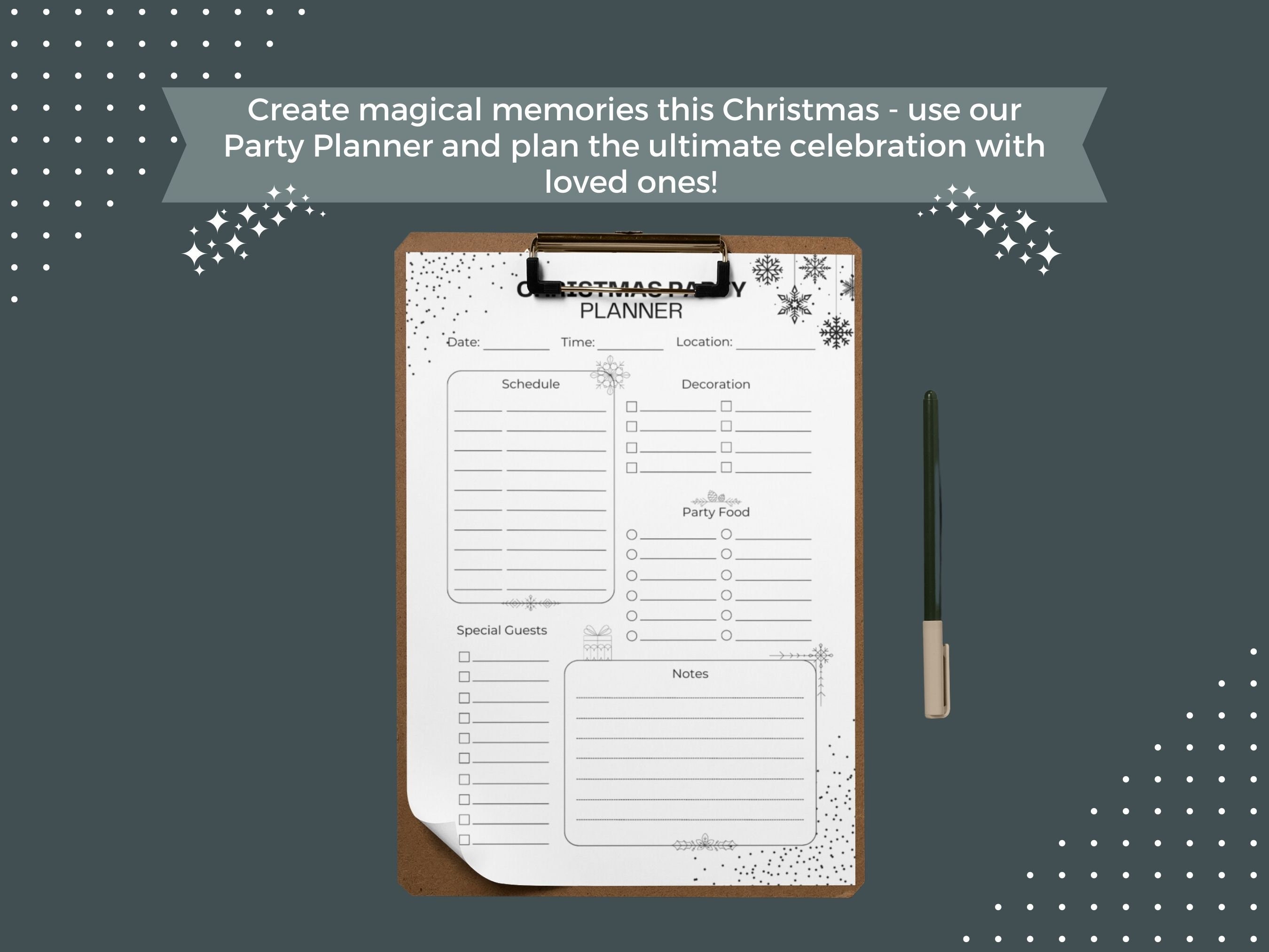 Christmas Party Planner Printable, Fillable PDF (A4, A5, Letter) - Etsy