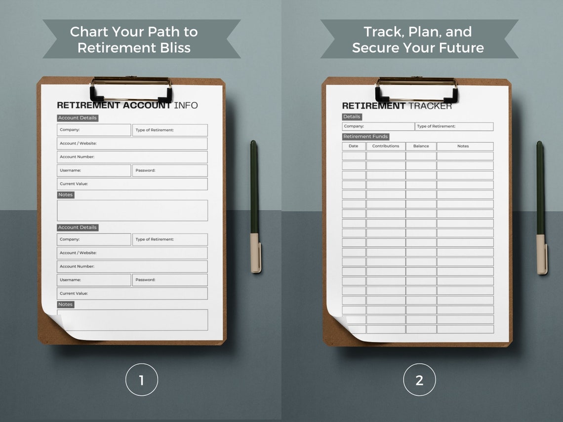 Retirement Tracker Printable Retirement Planner Fillable PDF Financial ...