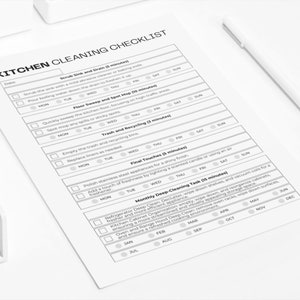 Kitchen Cleaning Checklist Printable ADHD Cleaning Planner Adult Chore ...