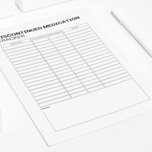 Discontinued Medication Log, Chronic Illness Tracker (fillable PDF) - Etsy