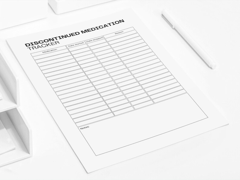Discontinued Medication Log, Chronic Illness Tracker (fillable PDF) - Etsy
