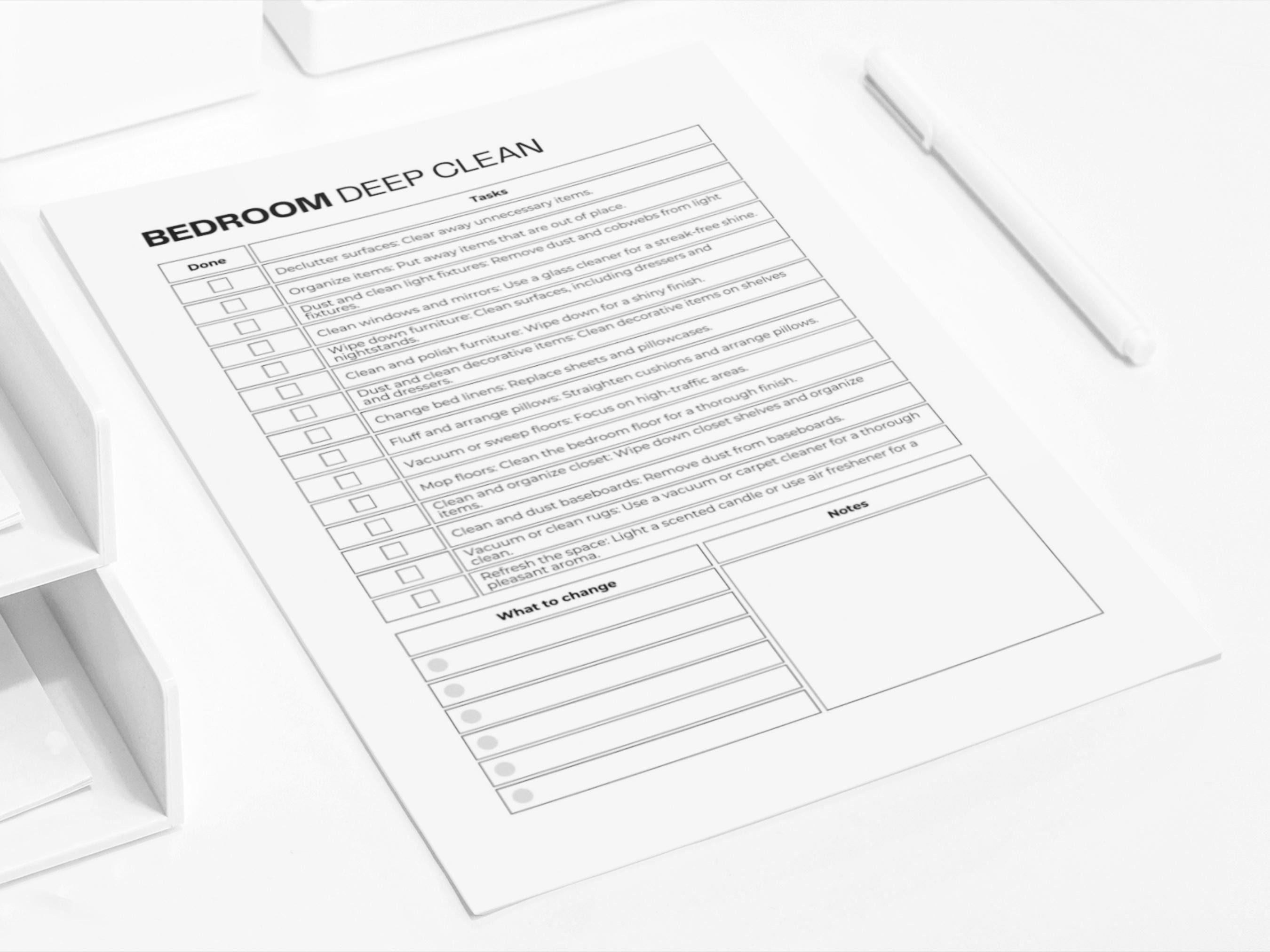 Deep Clean Checklist Printable ADHD Cleaning Checklist Deep Cleaning ...
