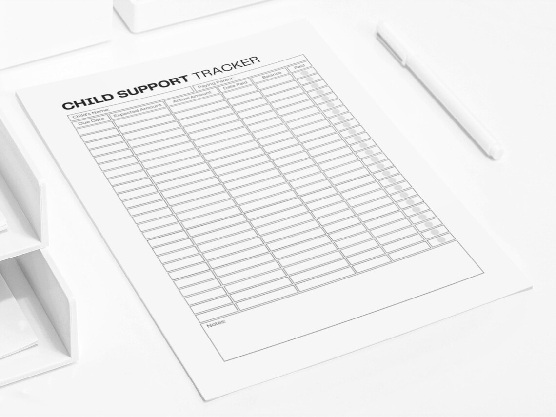 Child Support Payment Tracker Printable (fillable PDF) - Etsy