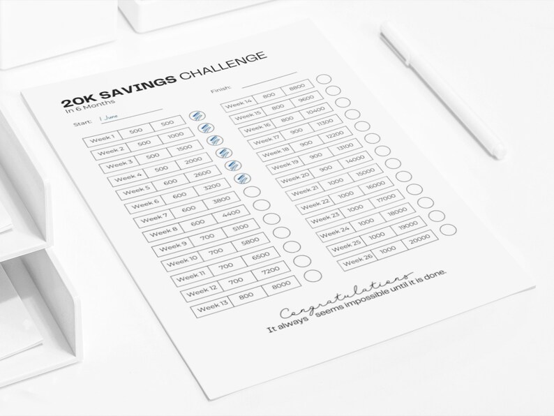 20K Savings Challenge Savings Challenge Printable 20000 Savings ...