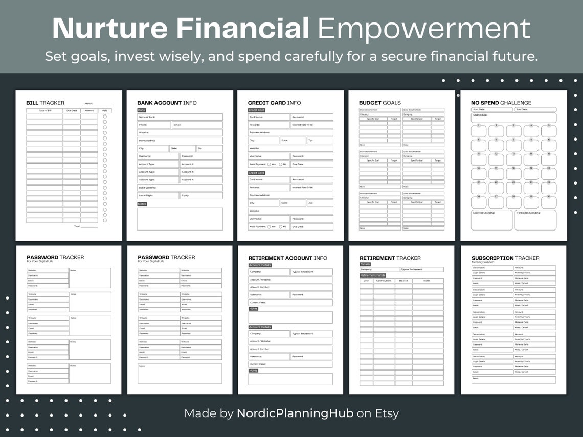 Budget Planner Printable, Personal Finance Planner, Finance Bundle ...