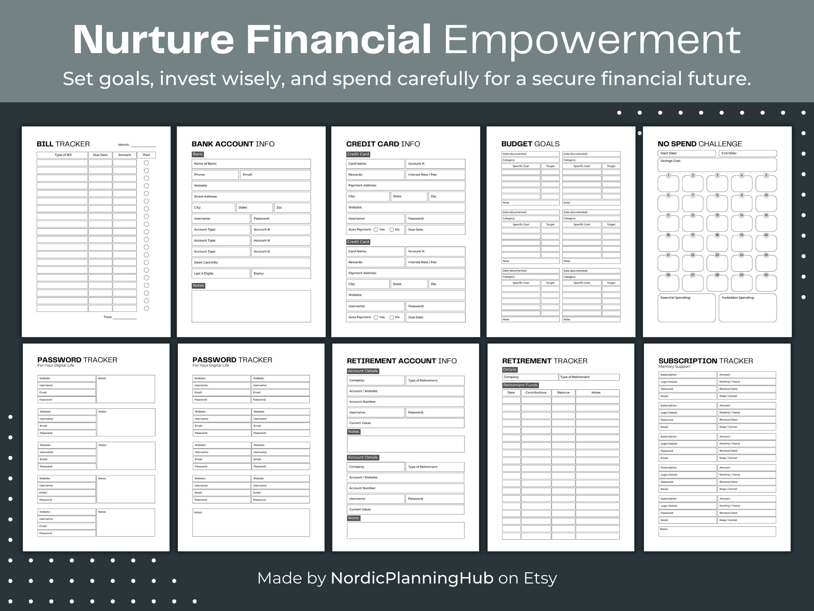Budget Planner Printable, Personal Finance Planner, Finance Bundle ...