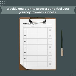 Weekly Goal Tracker Weekly Goals Template Weekly Goal Planner Habit ...