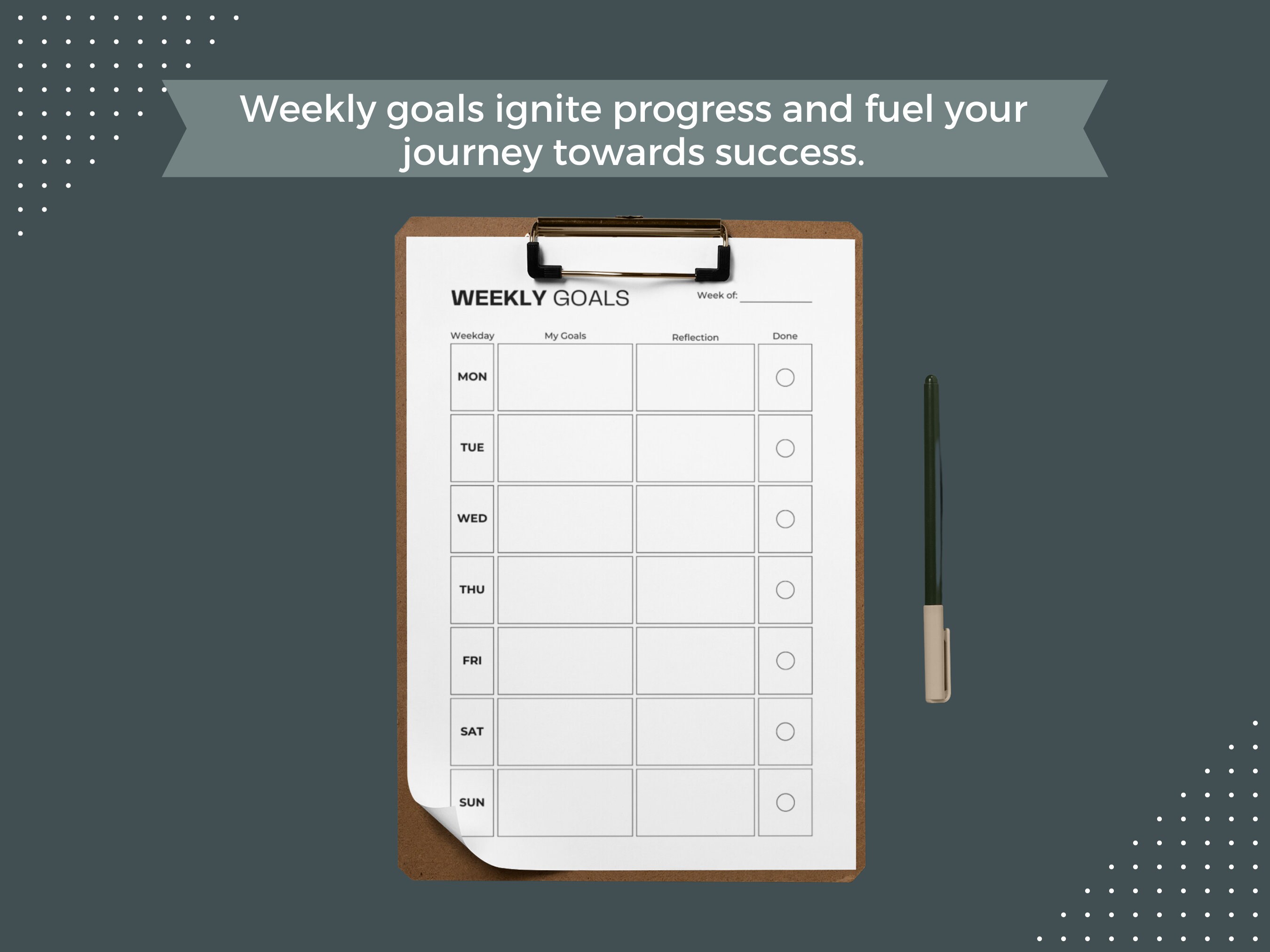 Weekly Goal Tracker Weekly Goals Template Weekly Goal Planner Habit ...