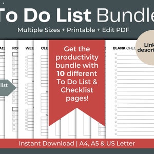 Activity Checklist Printable Simple Checklist Fillable PDF Daily to Do ...