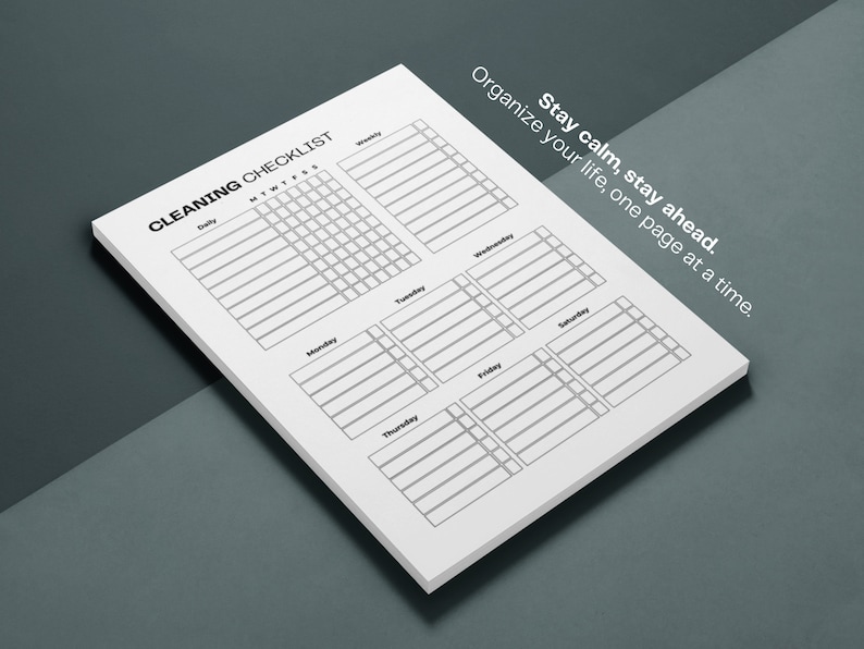 Cleaning Checklist Printable | Daily & Weekly Chore Chart (fillable PDF ...
