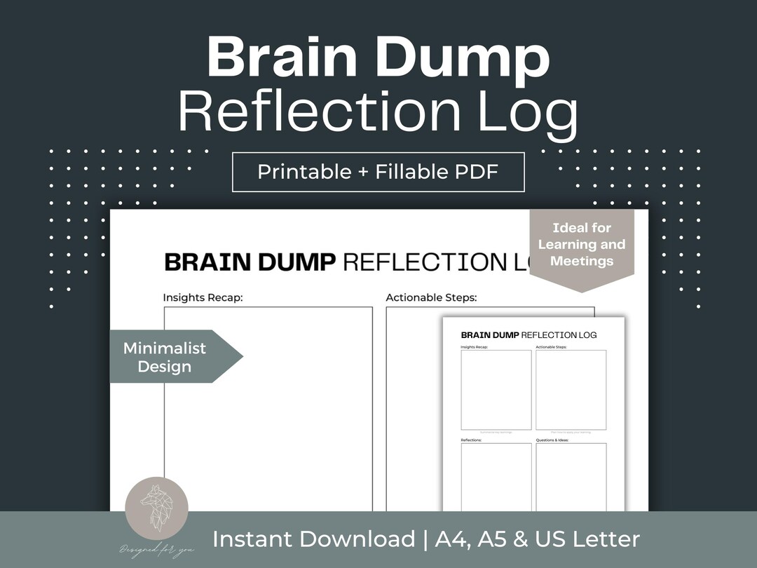 Brain Dump Reflection Log Brain Dump Printable Brain Dump Journal ...