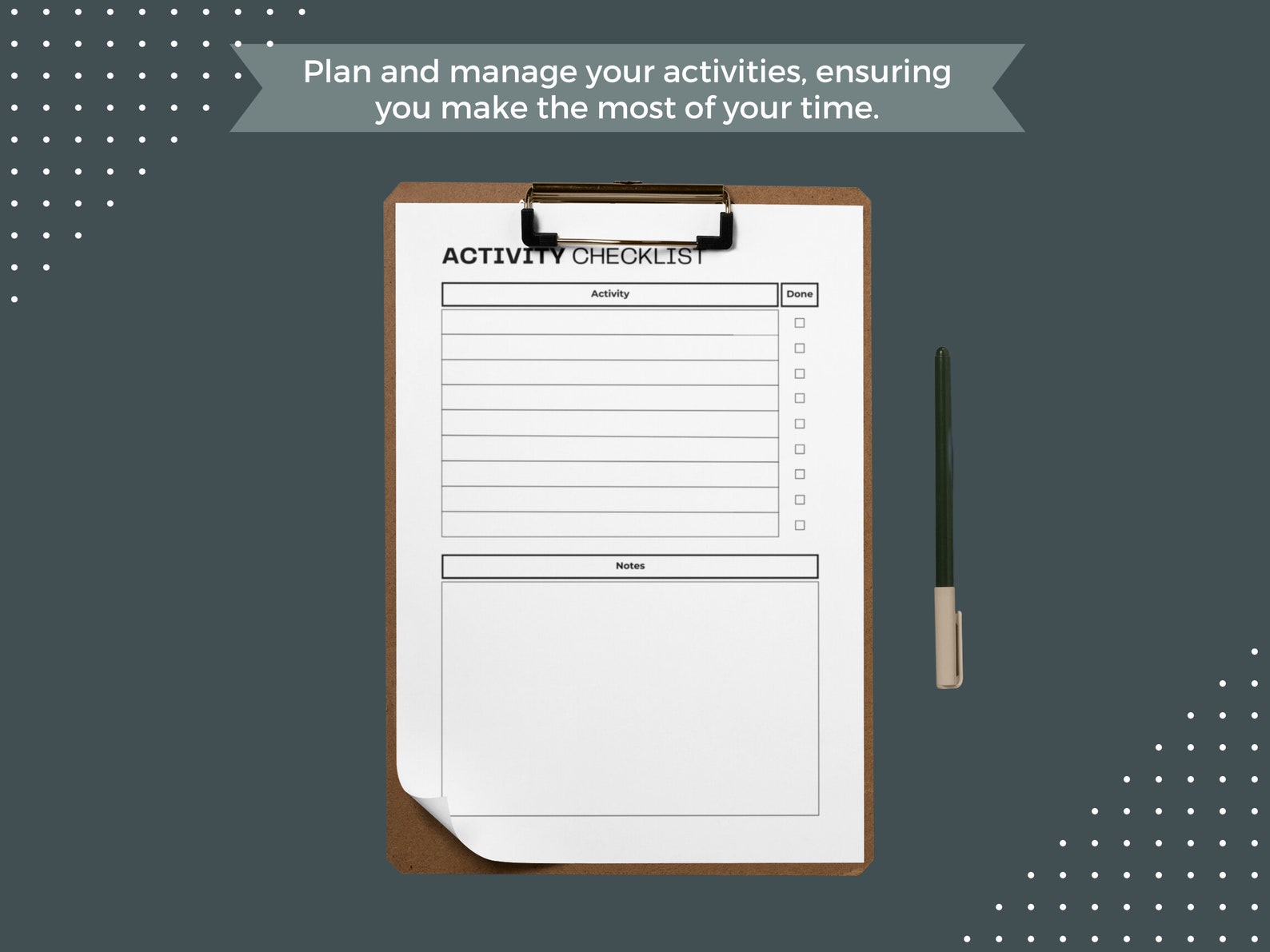 Activity Checklist Printable Simple Checklist Fillable PDF Daily to Do ...