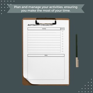 Activity Checklist Printable Simple Checklist Fillable PDF Daily to Do ...