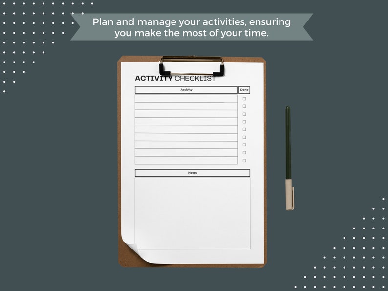 Activity Checklist Printable Simple Checklist Fillable PDF Daily to Do ...