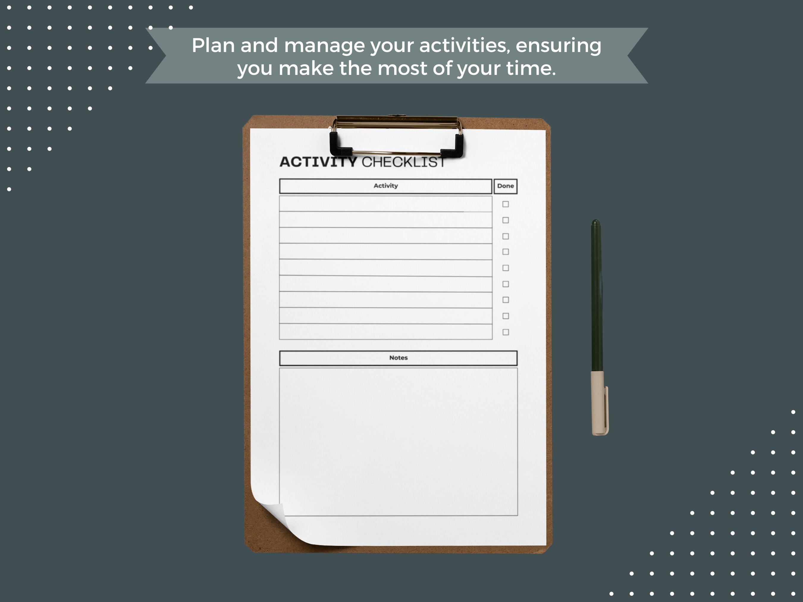 Activity Checklist Printable Simple Checklist Fillable PDF Daily to Do ...