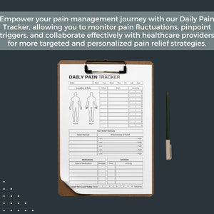 Daily Pain Tracker Printable, Fillable PDF, Chronic Pain Log - Etsy