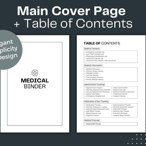 Medical Binder Printable | Chronic Illness, Emergency Info (fillable ...