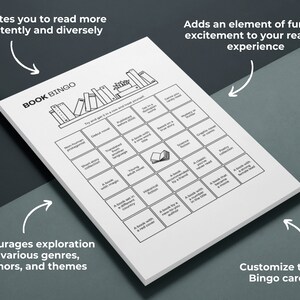 Book Bingo Template, Reading Journal Bundle (PDF) - Etsy