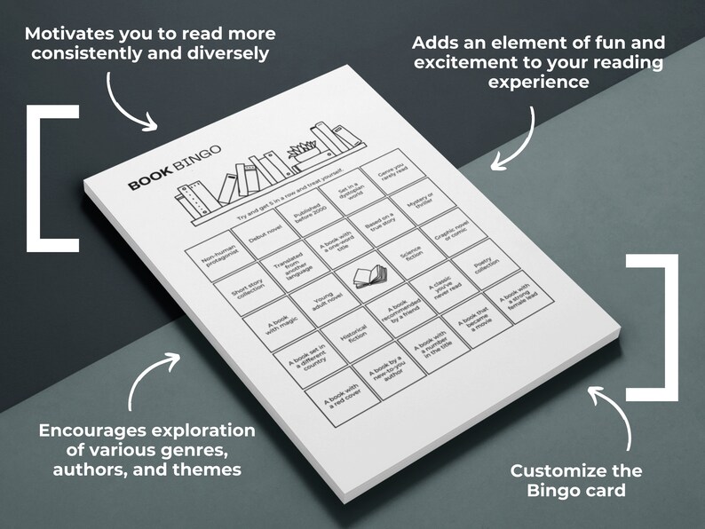 Book Bingo Template, Reading Journal Bundle (PDF) - Etsy