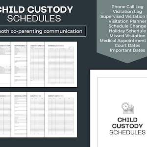 Custody Binder Printable Child Custody Planner Co-parenting Planner Child Custody Journal ...