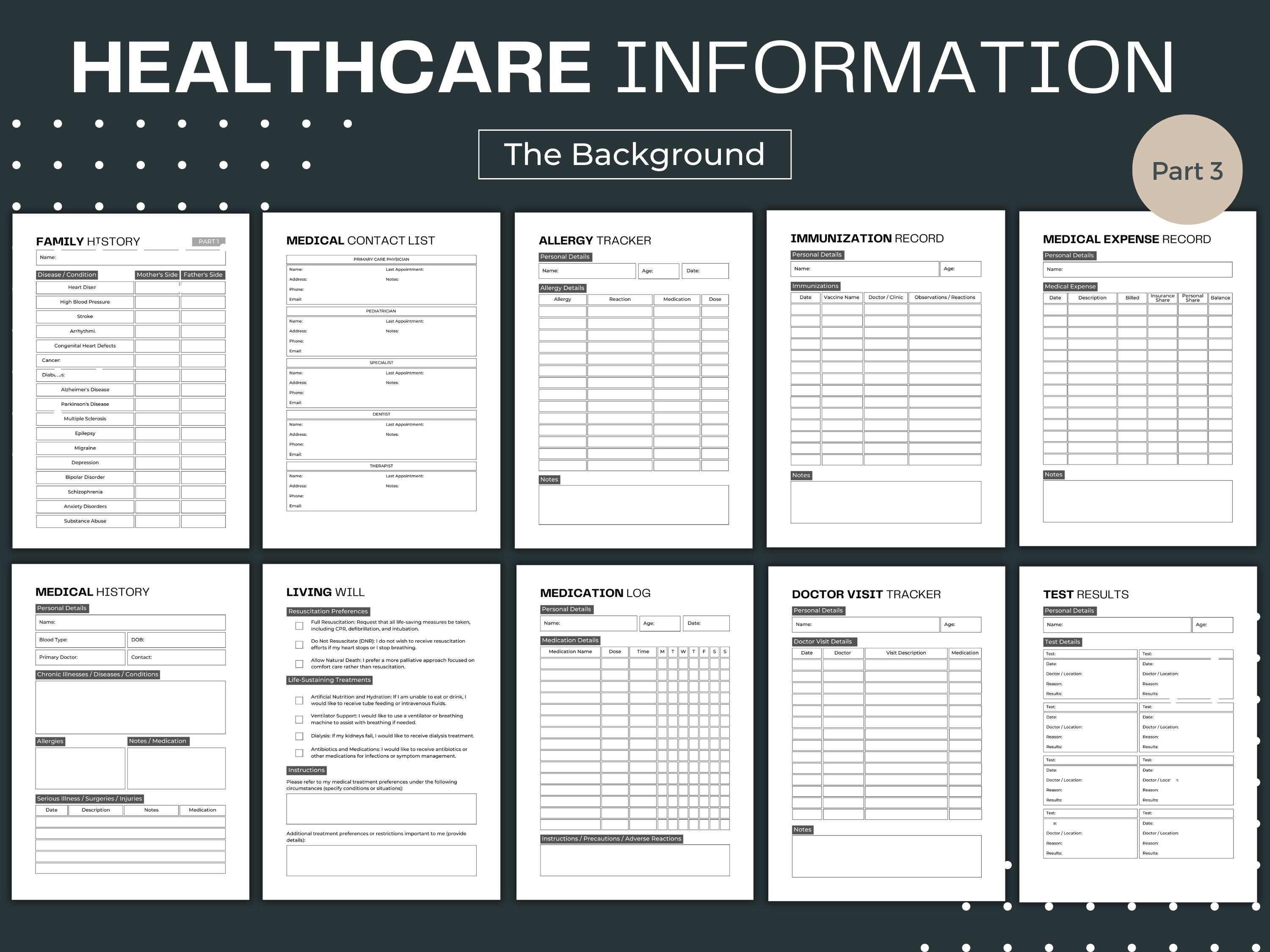 End of Life Planner Binder, Important Documents Organizer (printable ...