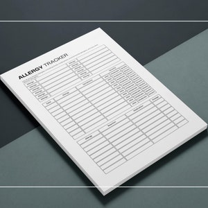 Allergy Tracker Printable for Your Medical Binder Fillable PDF Allergy ...