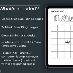 Book Bingo Template, Reading Journal Bundle, Book Log, Book Reading ...