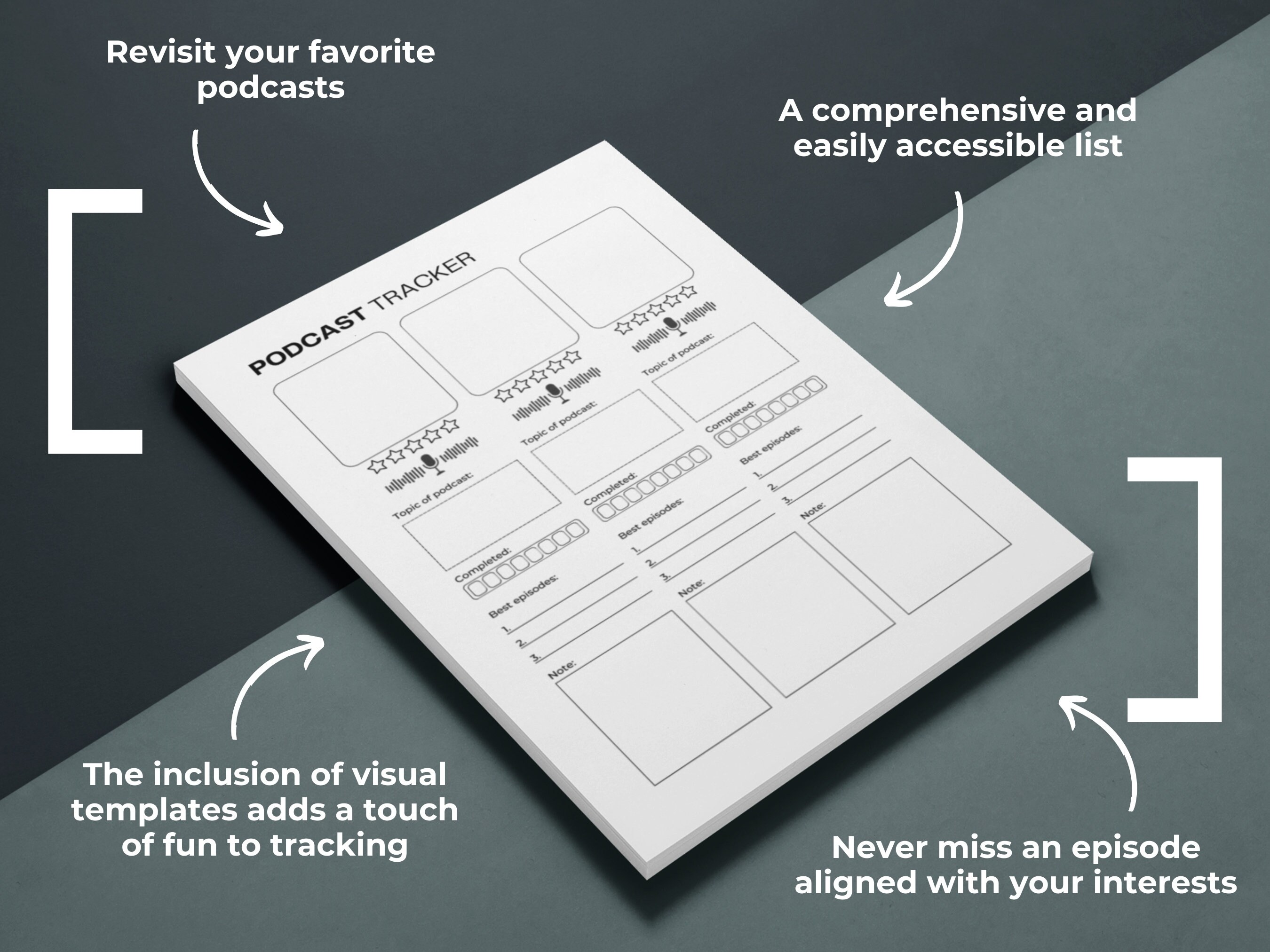 Podcast Tracker, Reading Planner Insert (PDF) - Etsy