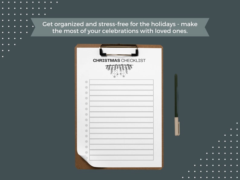 Minimalist Christmas Checklist Printable Holiday Planner Fillable PDF ...