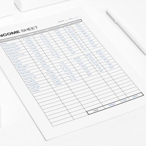 Income Sheet Printable Paycheck Budget Tracker Fillable PDF Savings ...