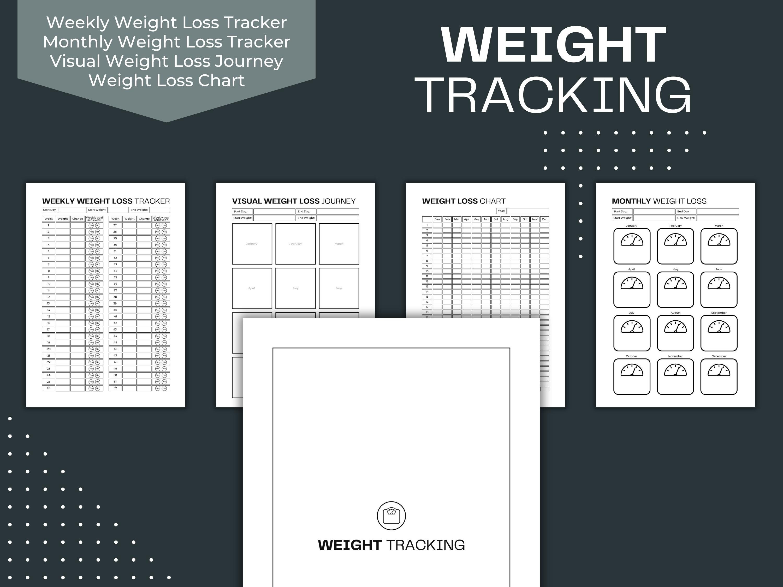 Weight Loss Journal Printable Weight Loss Planner Pages Weight Loss ...