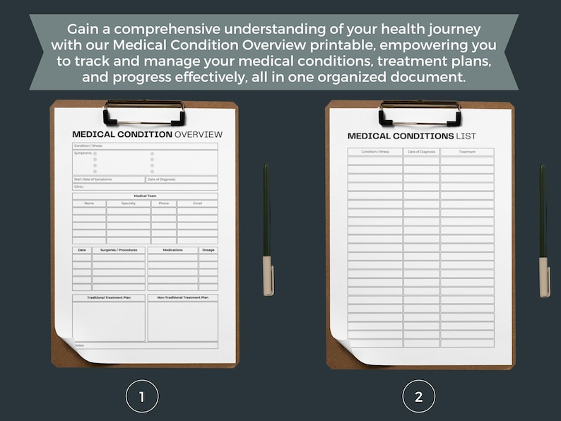 Medical Condition Overview Printable Medical Condition Tracker Fillable ...