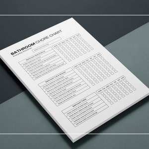 Bathroom Chore Chart Printable Adult Chore Chart Fillable PDF ADHD Help ...