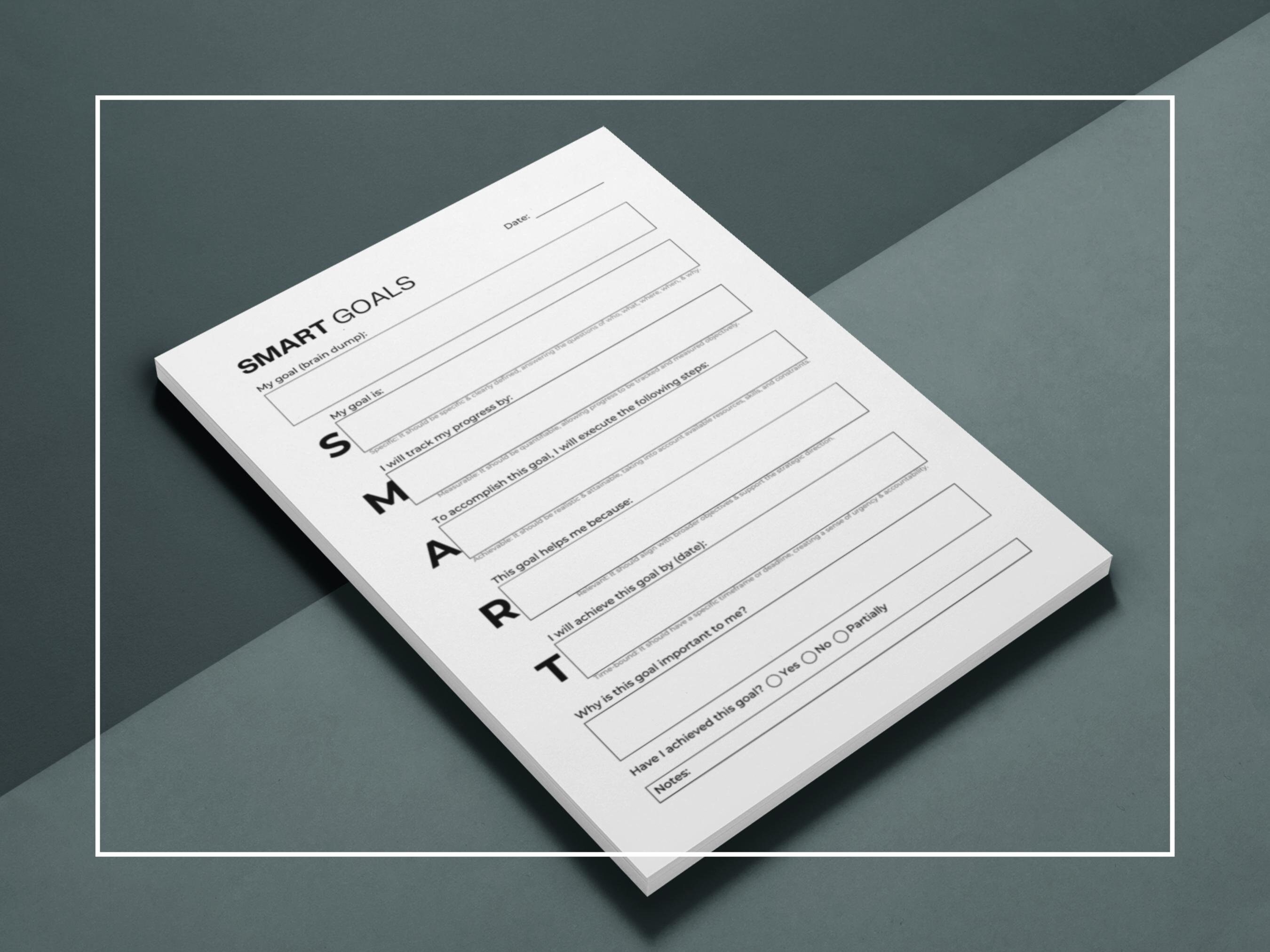 SMART Goal Worksheet Printable, Fillable PDF (A4, A5, Letter) - Etsy