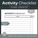 Activity Checklist Printable Simple Checklist Fillable PDF Daily to Do ...