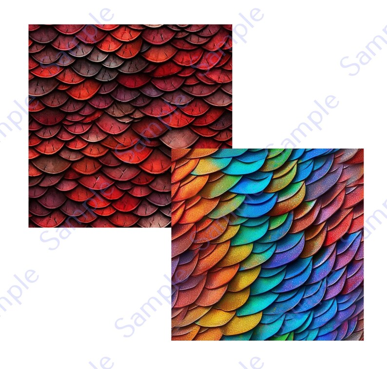 Dragon Scale Digital Paper Design Set, Backgrounds, Printable Digital ...
