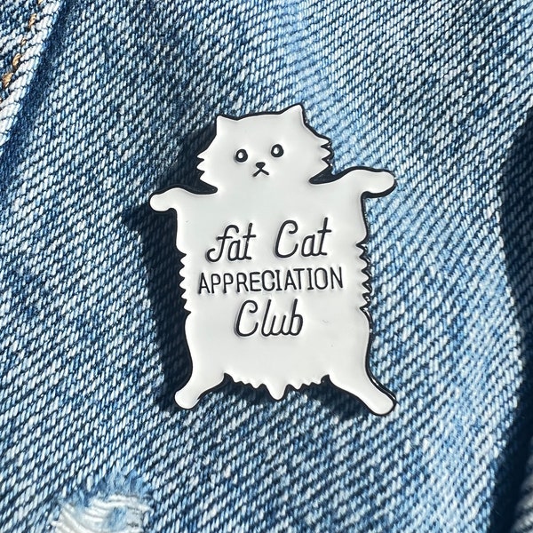 Fat Cat Pin Badge - Etsy