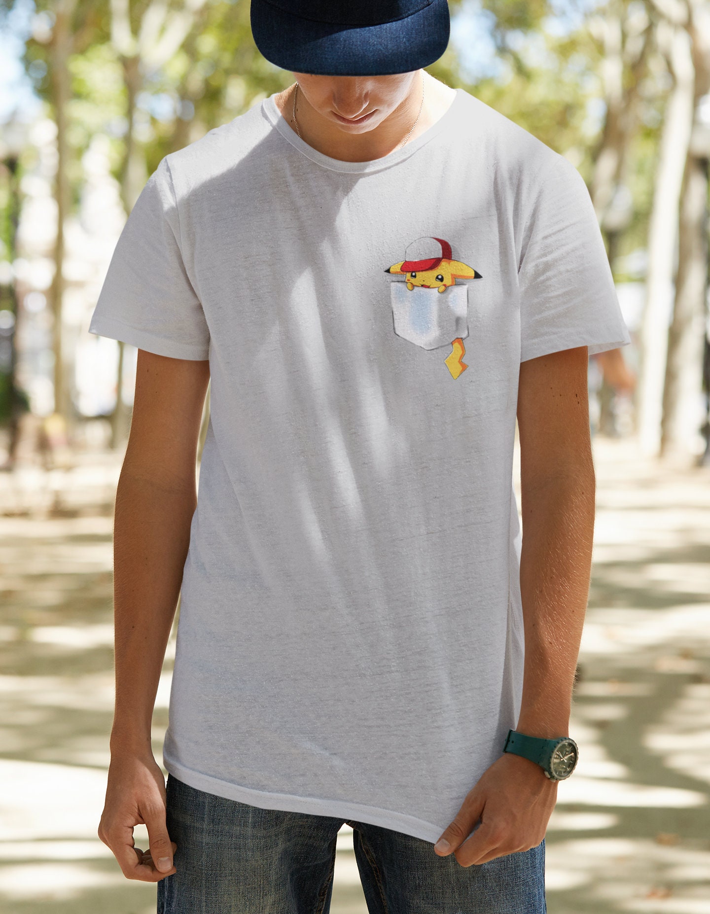 Pikachu T Shirt for Gamers Pikachu Tee Pikachu Shirt Pocket Tshirt ...