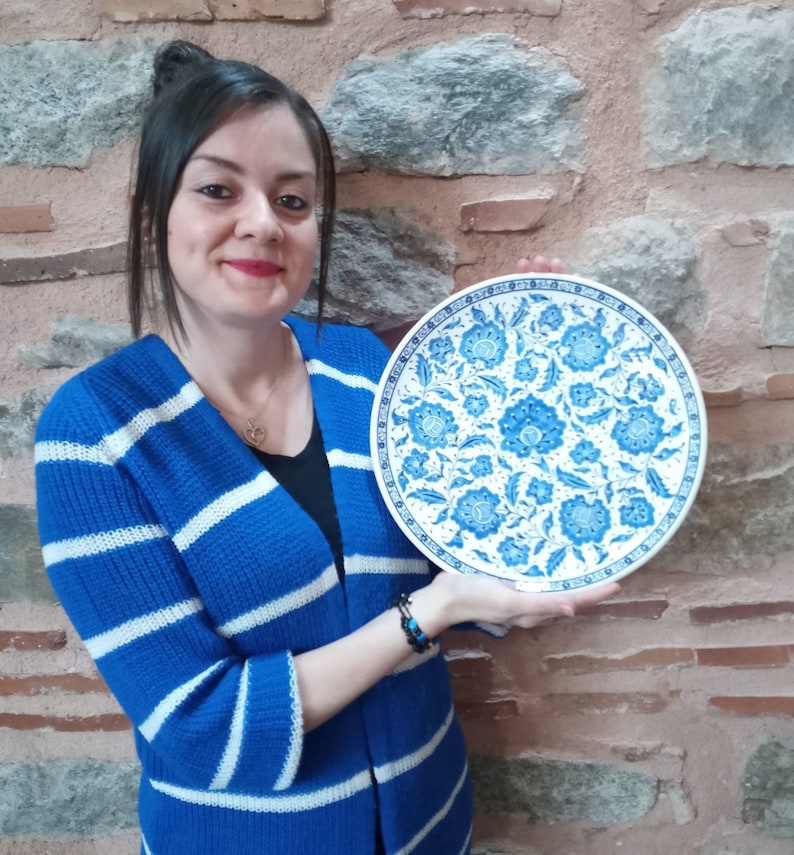 Traditional Decorative Tile Plate,mental Decor,minimalist Iznik Glazed ...