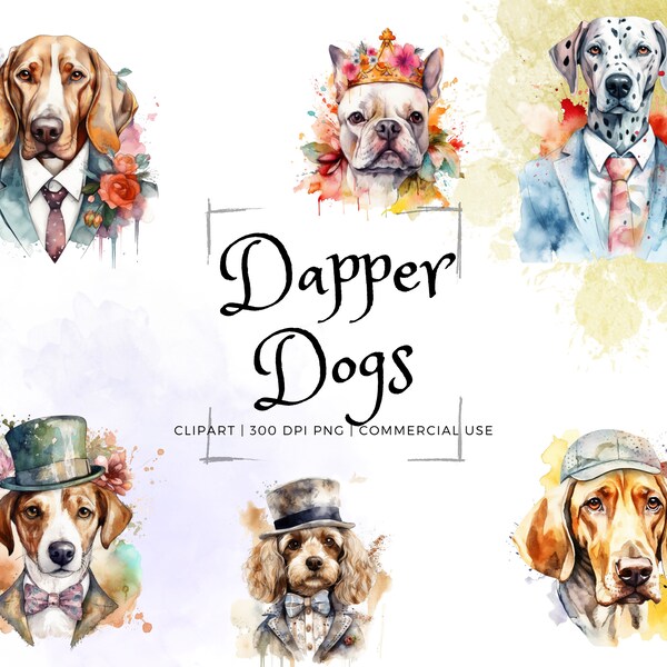 Birthday Dogs Clipart - Etsy