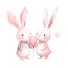 Valentine Clipart Bundle 10 JPG Watercolor Pastel Bunny Clipart ...