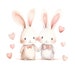 Bunny Love Clipart Bundle 10 PNG Watercolor Pastel Rabbit Clipart ...